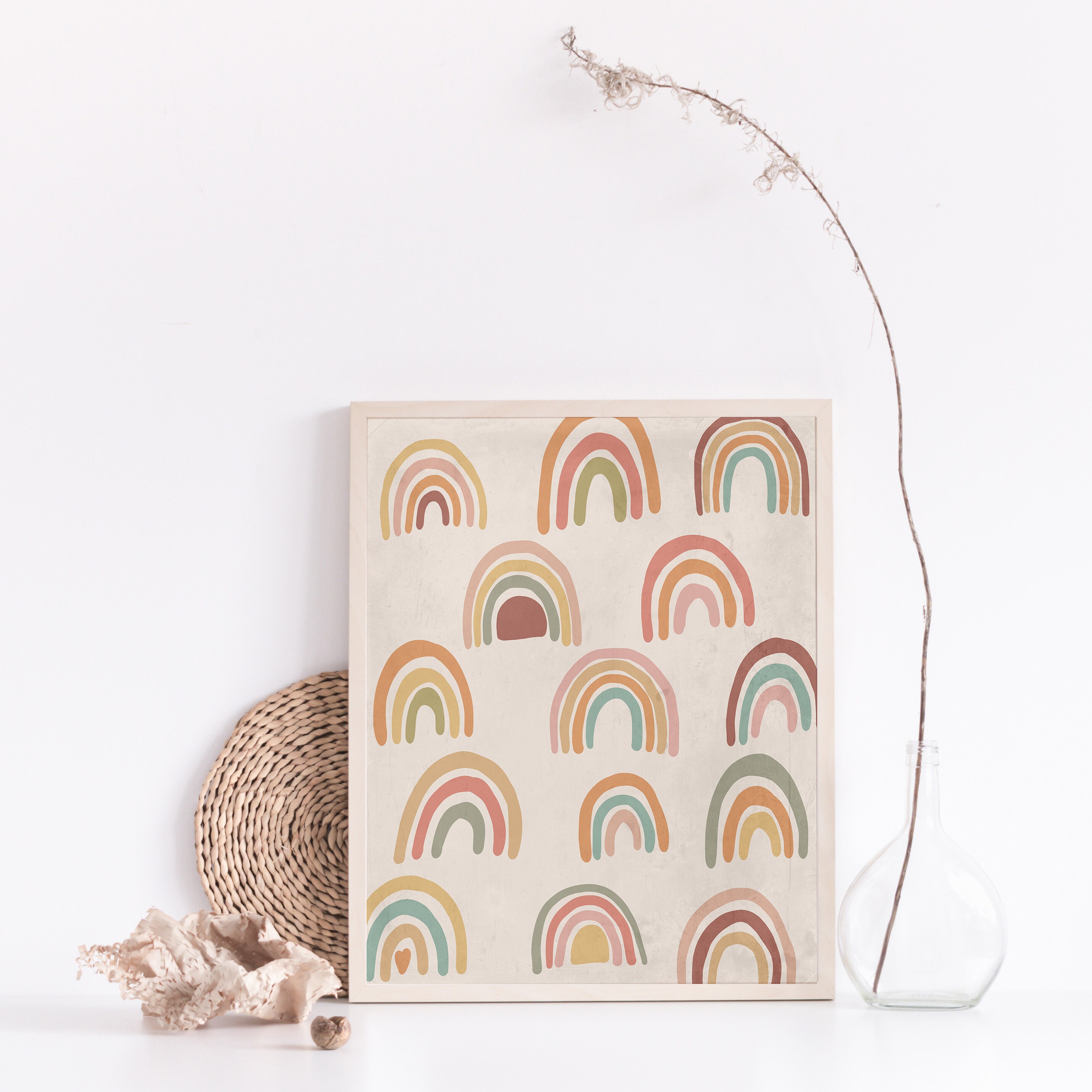 Retro Rainbow Print Boho Rainbow Wall Decor Vintage 70s | Etsy