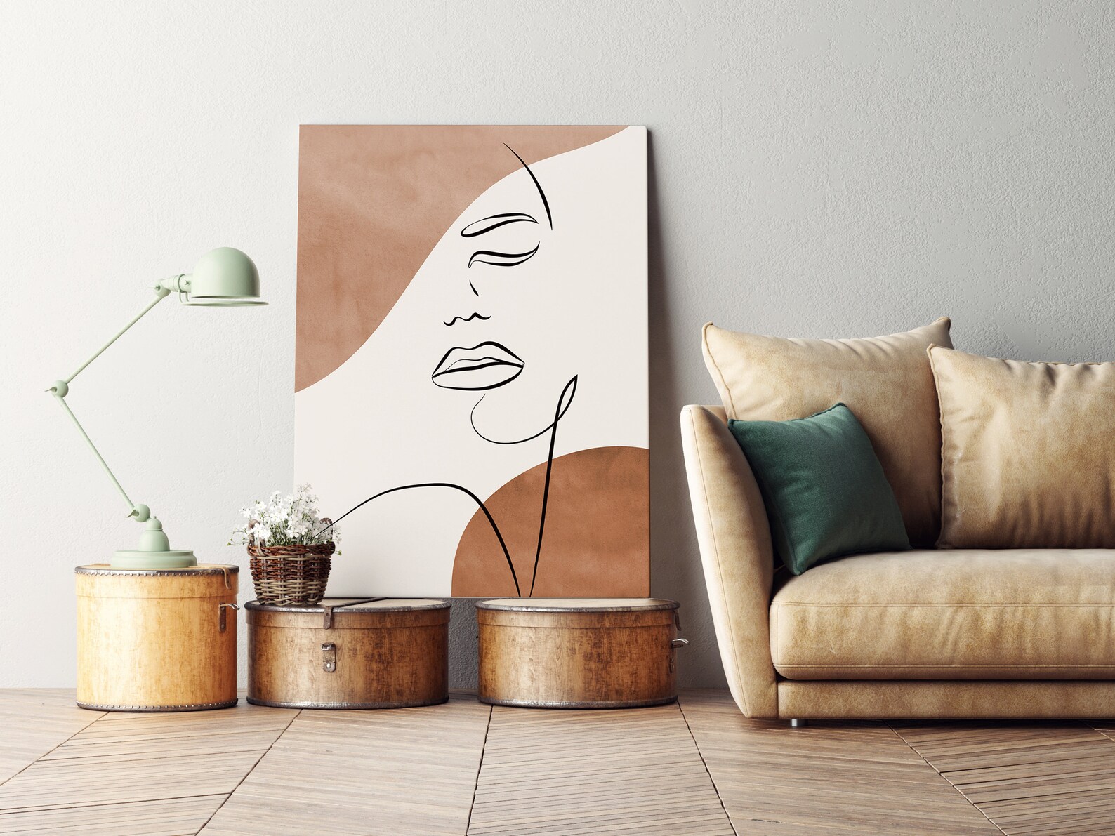 Abstract Face Line Art Printable Boho Decor Modern Woman Face - Etsy