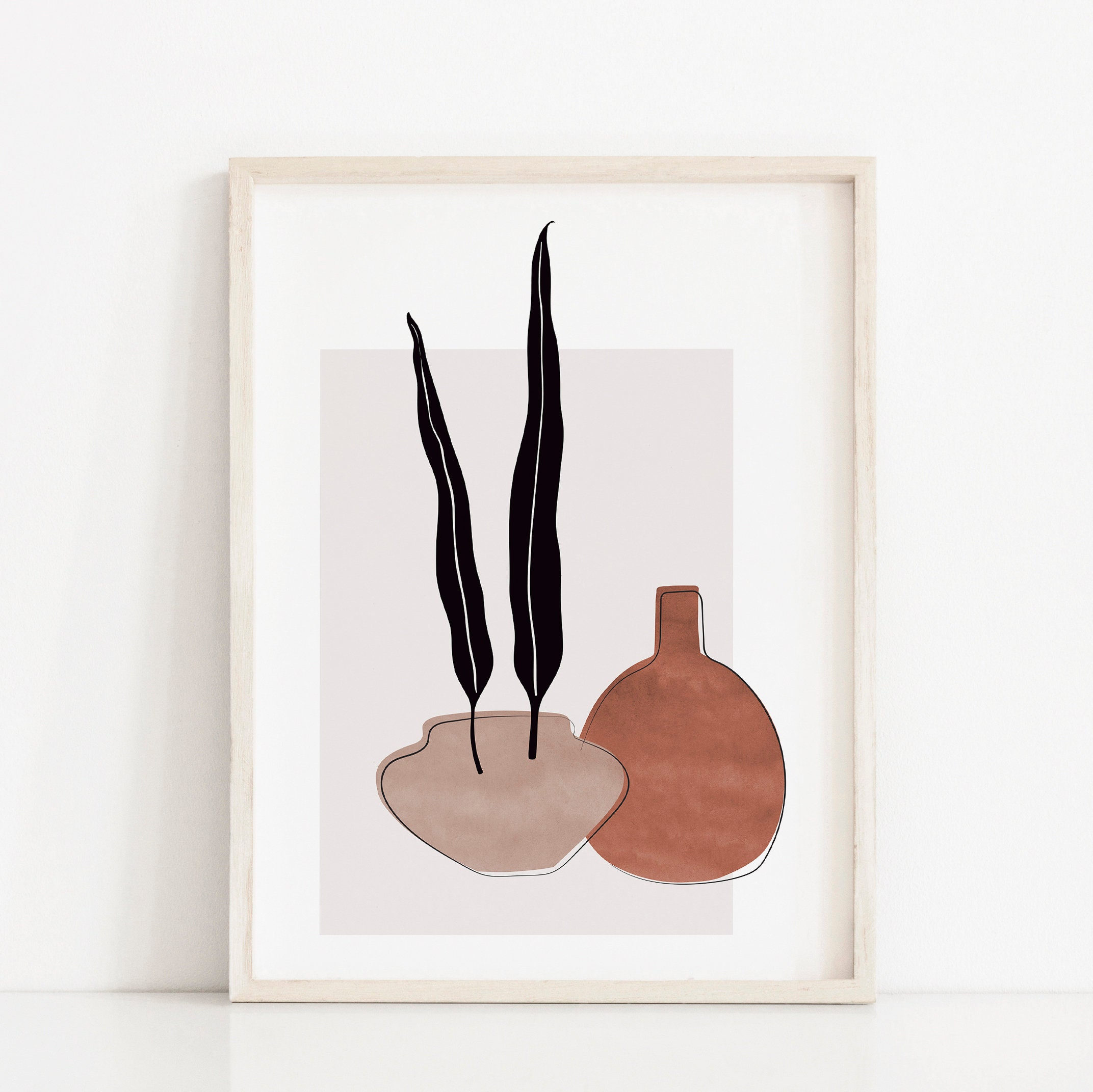 Minimalist Botanical Printable Art Abstract Plants & Pots - Etsy