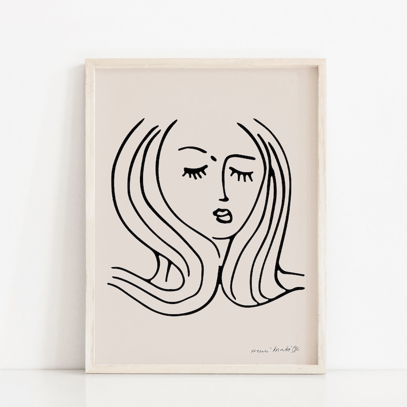 Matisse Line Art Woman Print Henri Matisse Abstract Woman | Etsy