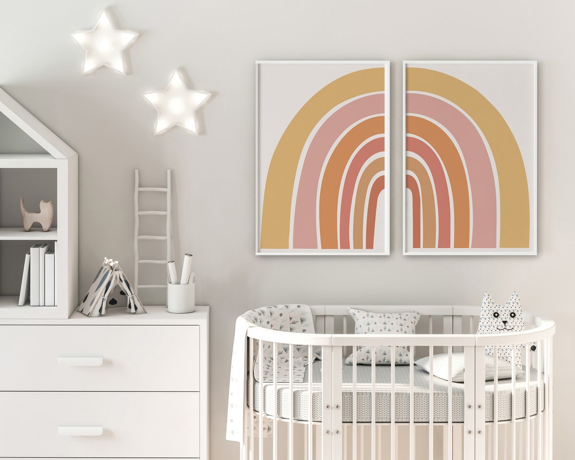 Colorful Rainbow Boho Nursery Decor Rainbow Printable Art - Etsy
