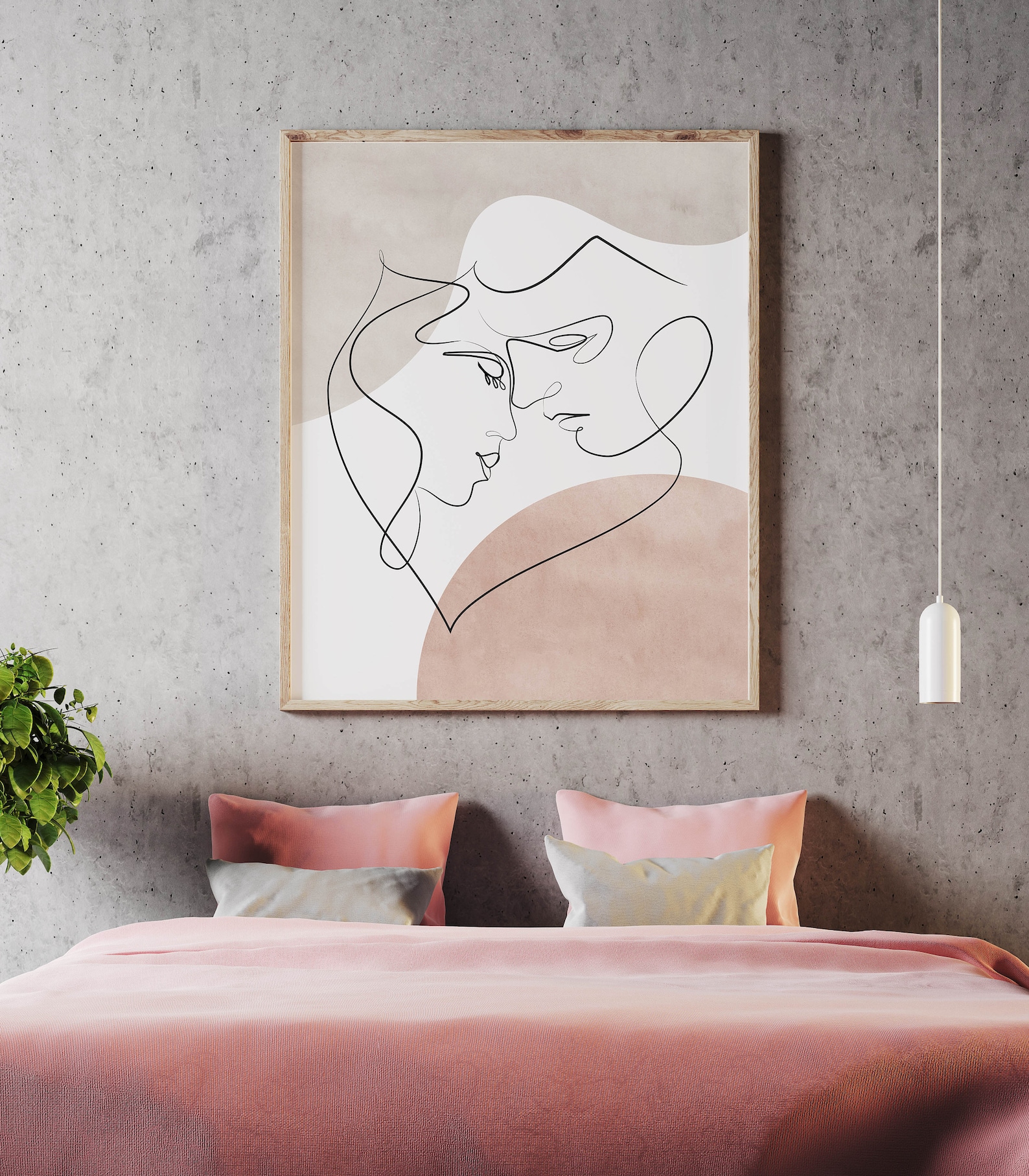 Abstract One Line Art Kiss Couple Single Line Art Minimalist - Etsy