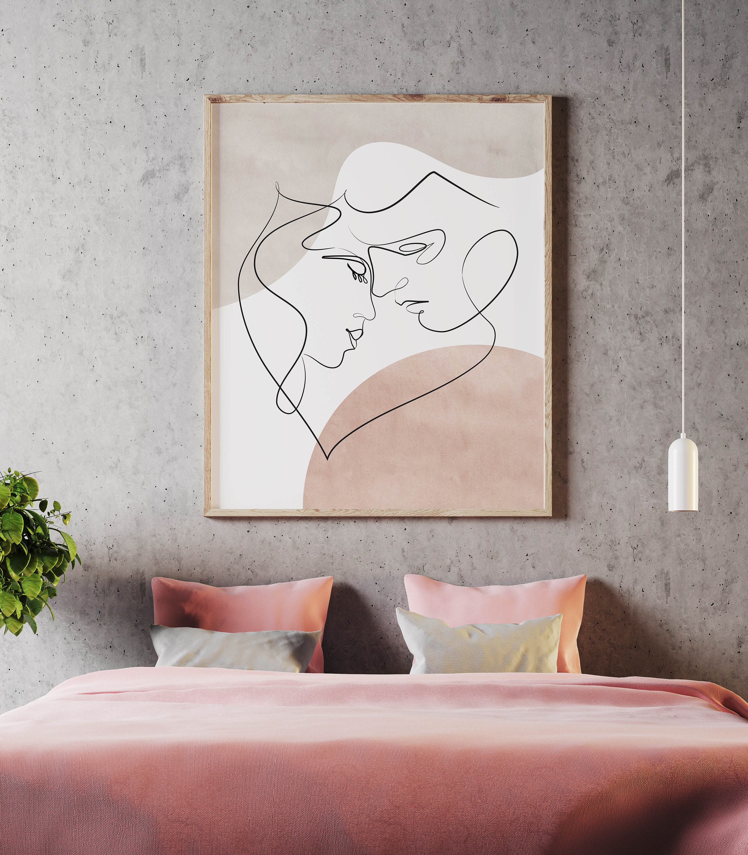 Abstract One Line Art Kiss Couple Single Line Art Minimalist - Etsy