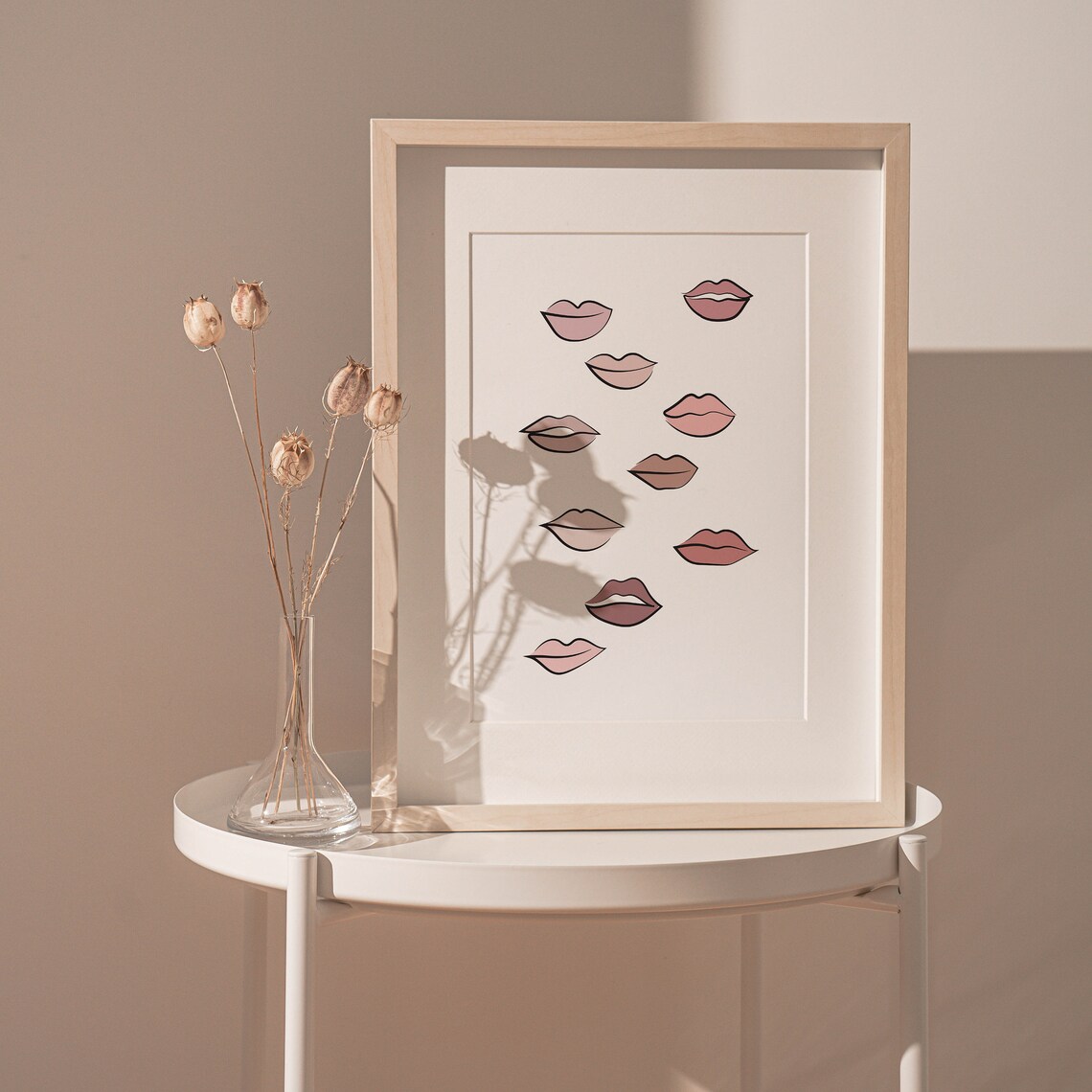 Lips Line Art Printable Wall Decor Abstract Lips Wall Art - Etsy