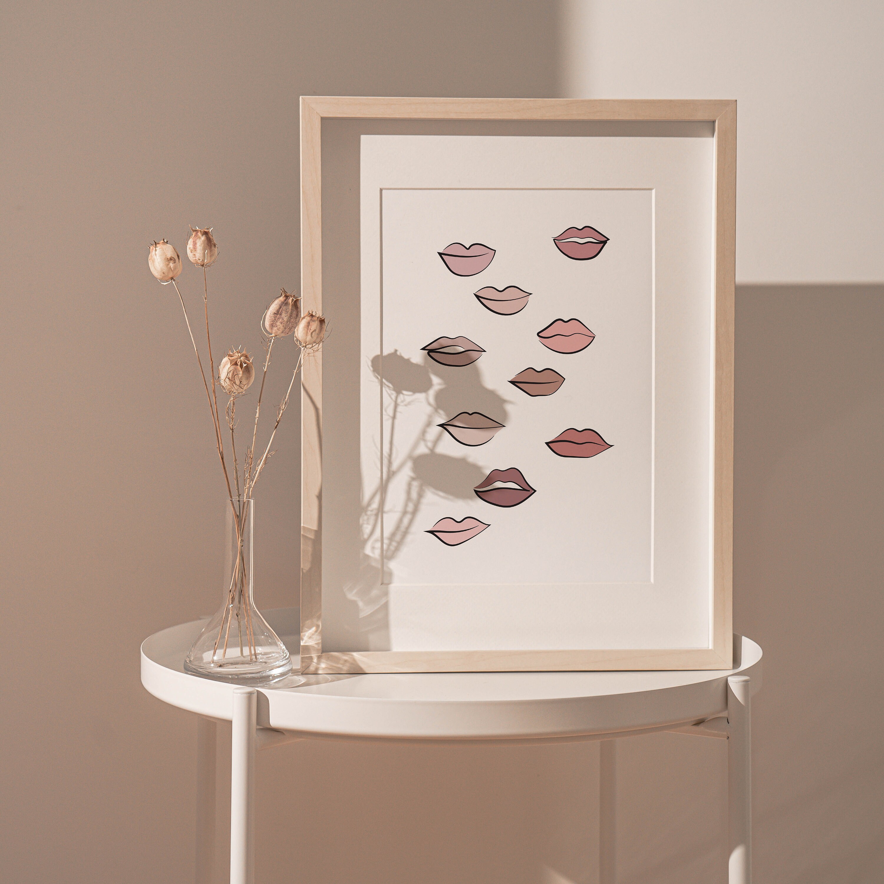 Lips Line Art Printable Wall Decor Abstract Lips Wall Art - Etsy