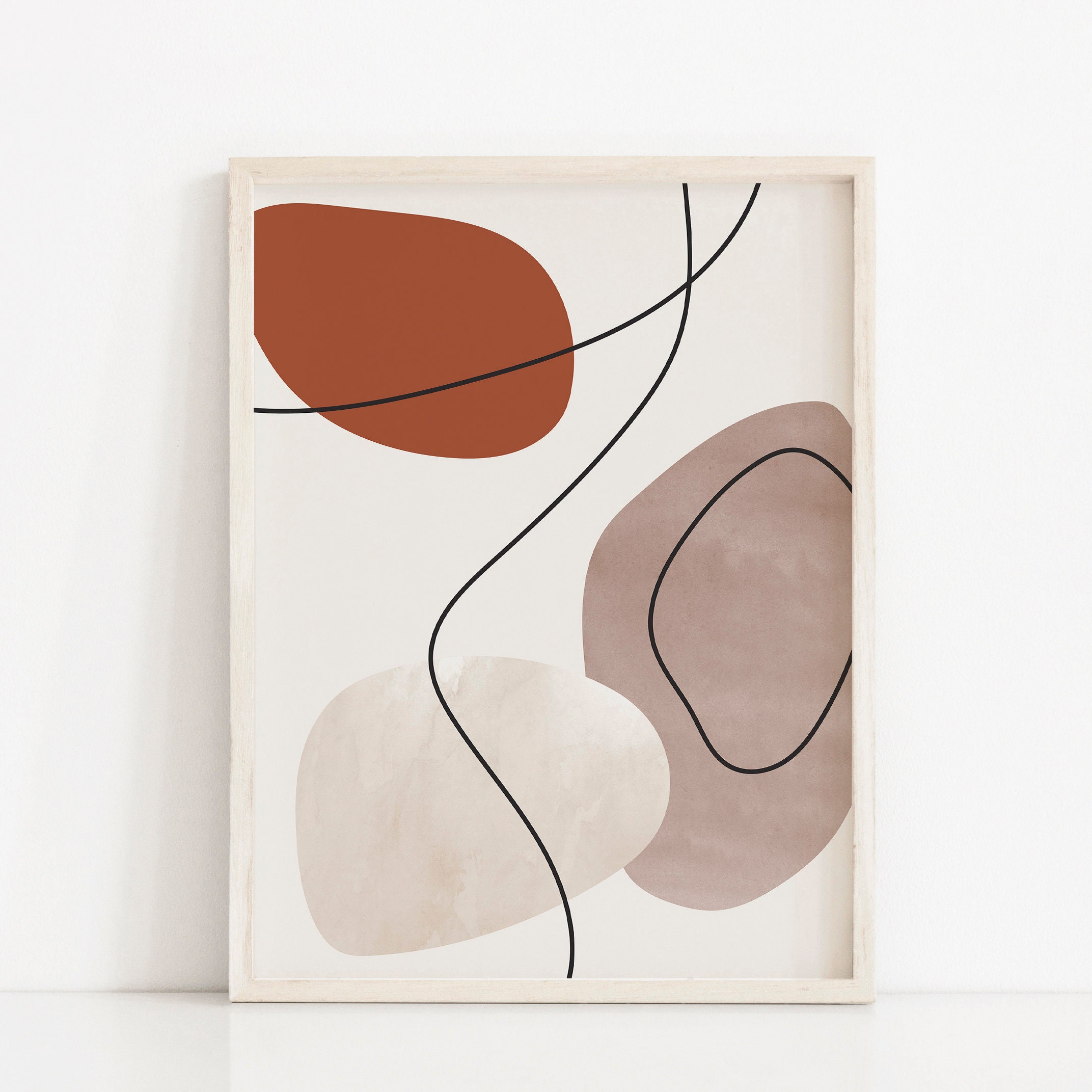 Mid Century Modern Printable Wall Art Abstract Neutral Colors | Etsy