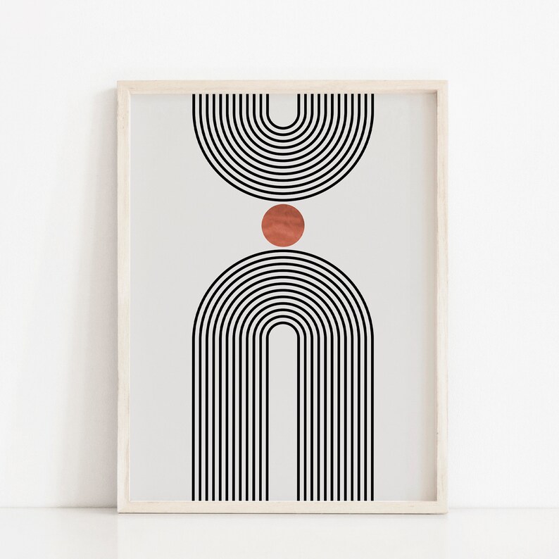 Geometric Rainbow Printable Art Mid Century Modern Wall Art | Etsy