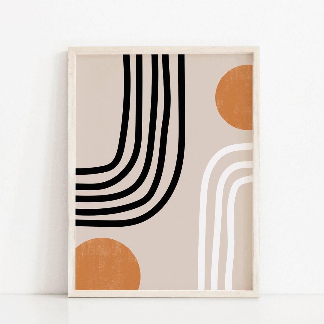 Geometric Rainbow Printable Art, Mid Century Modern Wall Art ...
