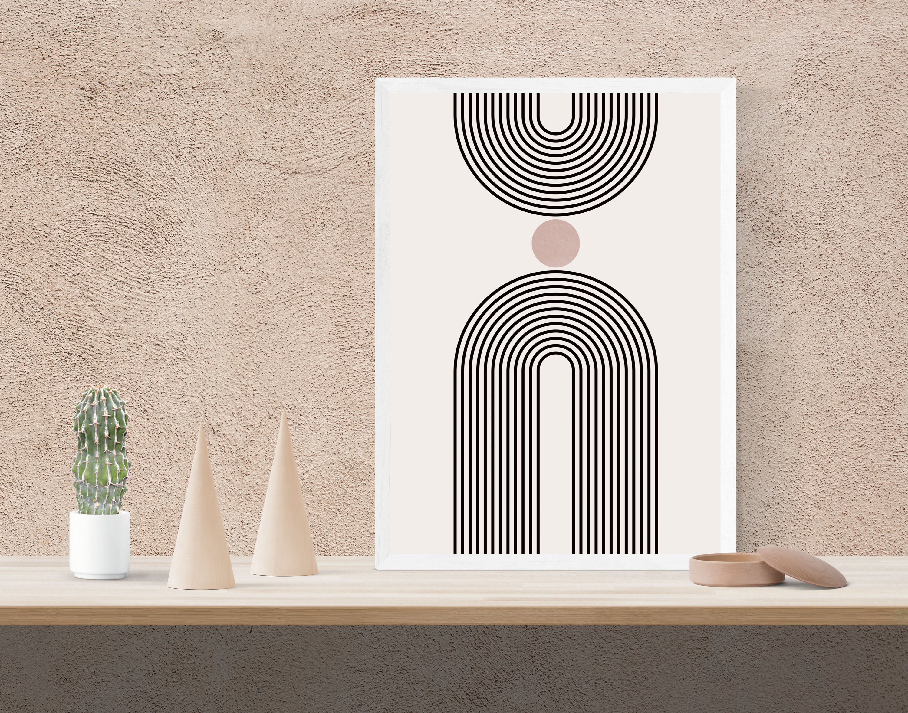 Geometric Rainbow Printable Art Mid Century Modern Wall Art | Etsy