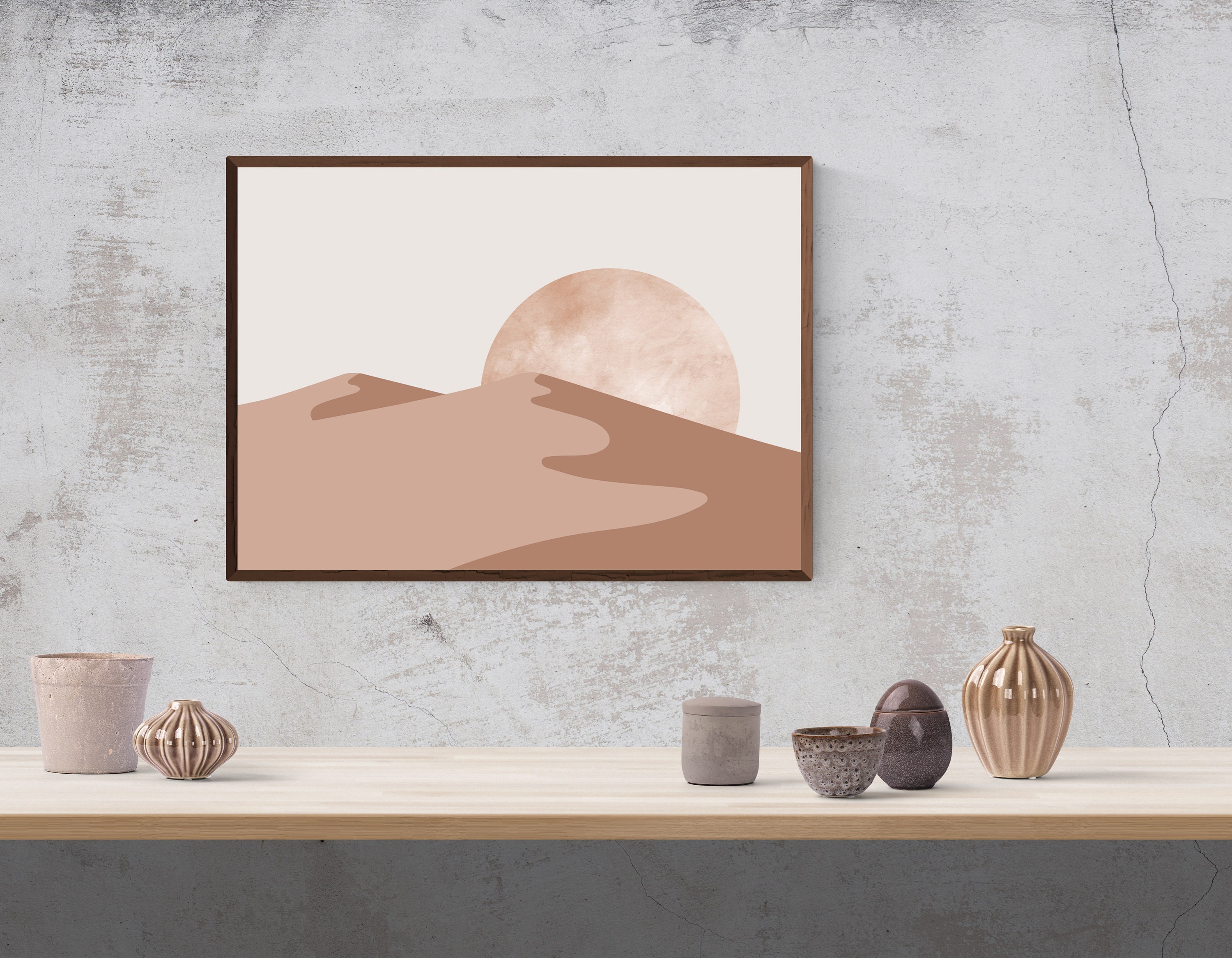 Abstract Sunset Desert Dunes Art Print Boho Decor Mid Century - Etsy