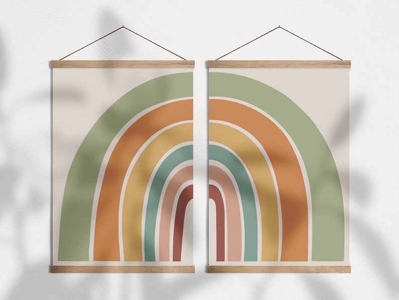 Rainbow Printable Art Wall Decor Set of 2 Colorful Rainbow | Etsy