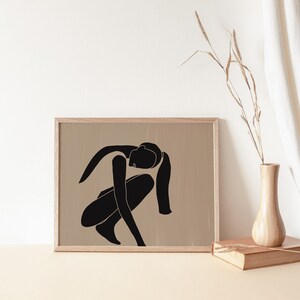 Modern Woman Color Block Printable Art, Abstract Female Figure Neutral ...