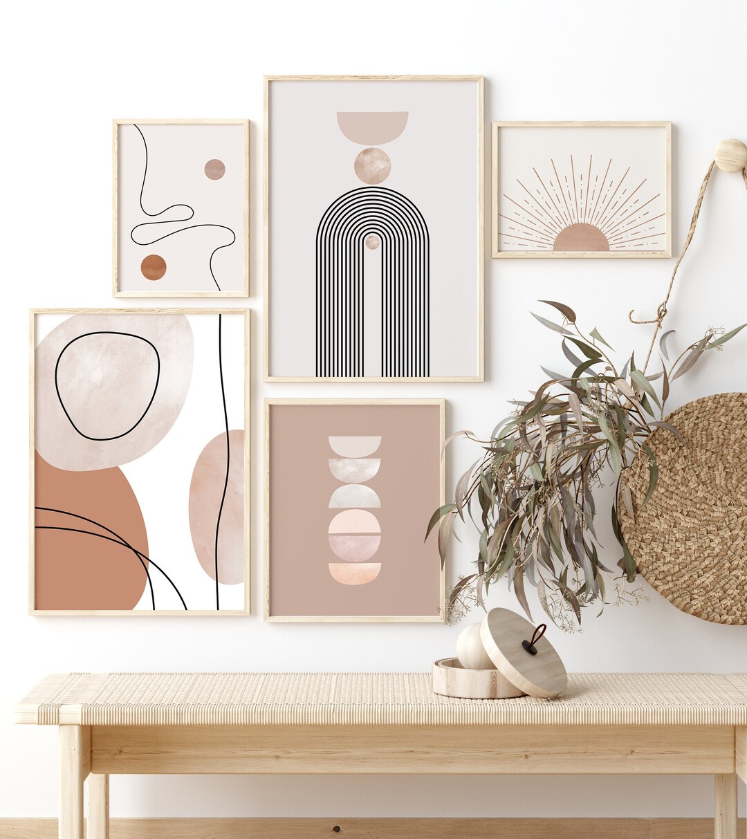 Gallery Wall Printable Art Set of Five, Mid Century Modern Art Poster ...