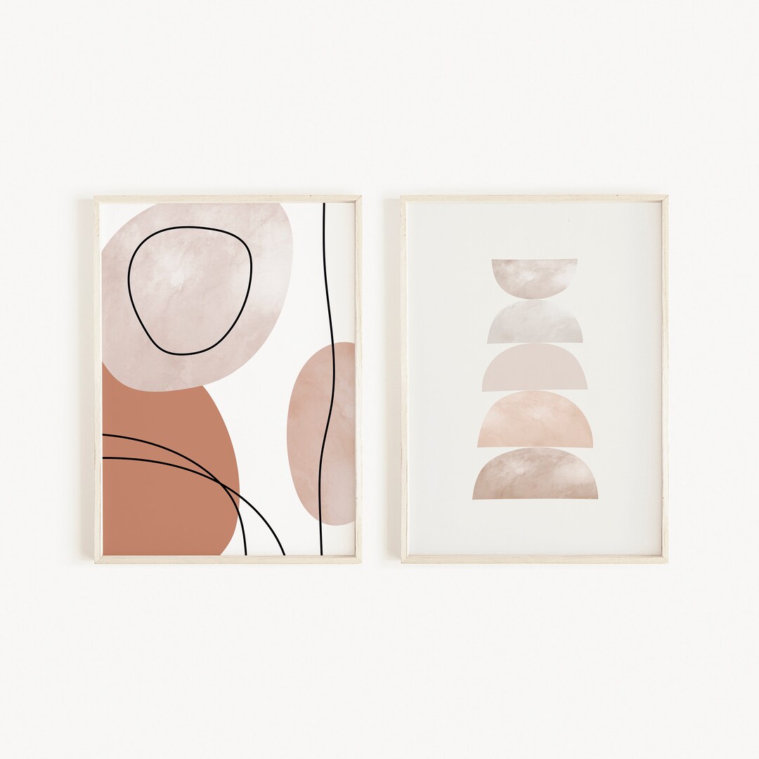Mid Century Modern Neutral Colors Printable Wall Decor Set of 2 ...