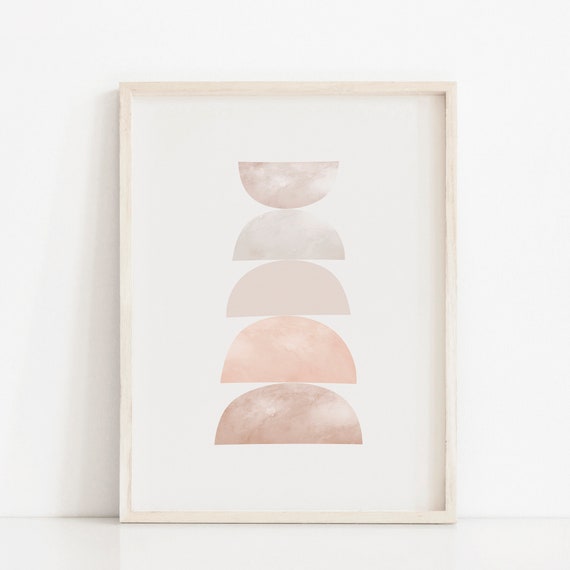Geometric Scandinavian Neutral Colors Printable Art Mid | Etsy