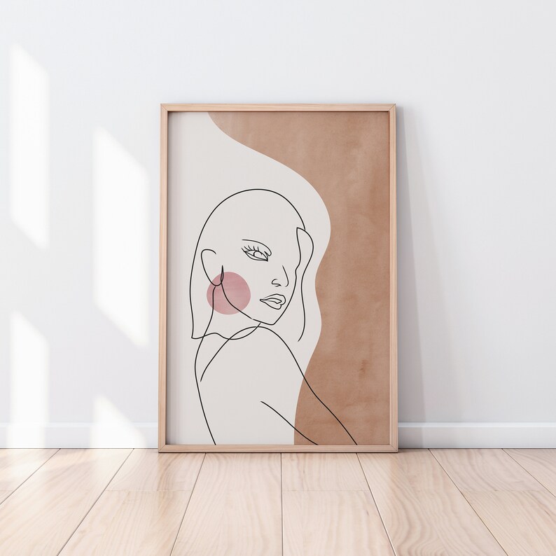 Woman Face Single Line Drawing Abstract Woman Line Art Print - Etsy