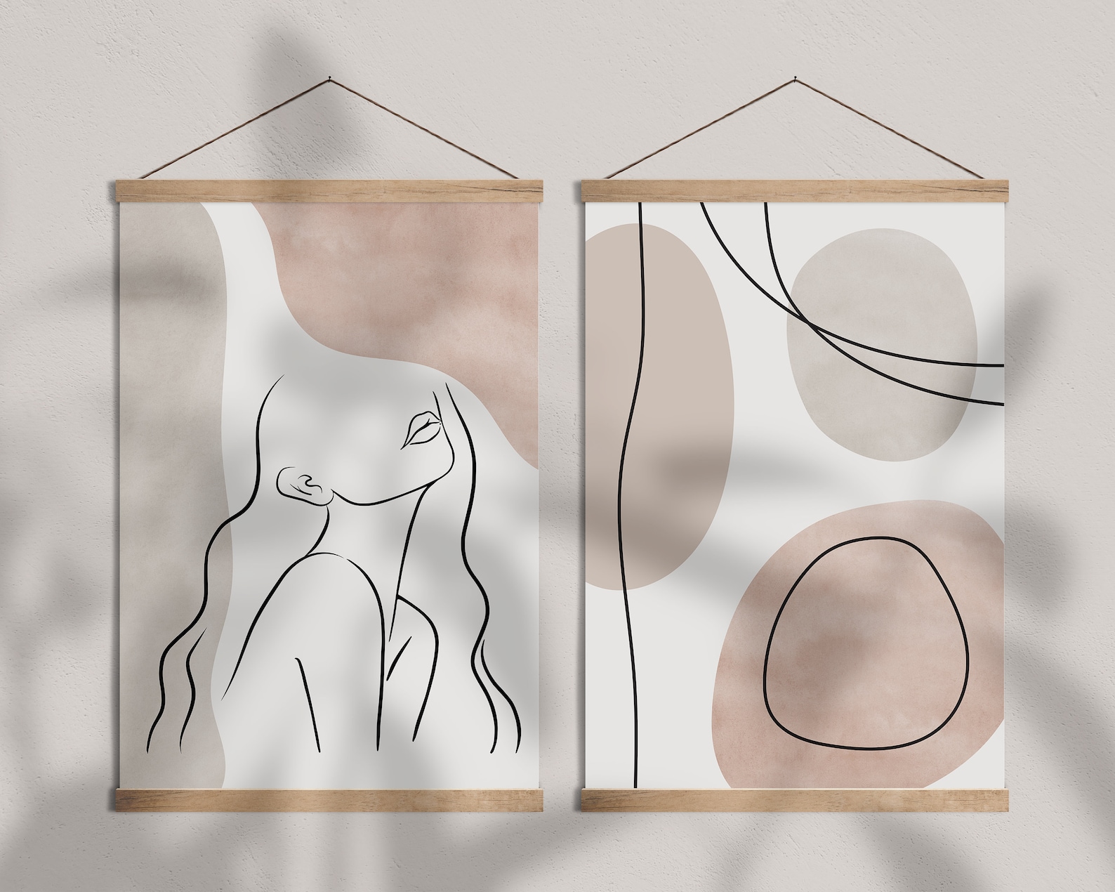 Line Art Woman Printable Wall Decor Set of 2 Prints Line Art - Etsy