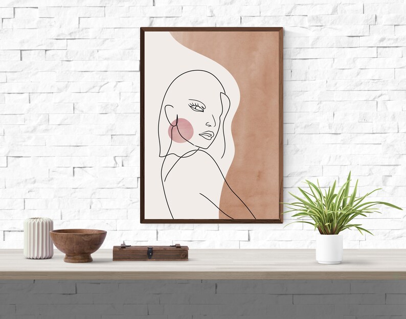 Woman Face Single Line Drawing Abstract Woman Line Art Print - Etsy