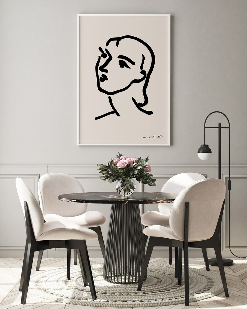Matisse Line Art Woman Print Henri Matisse Abstract Woman - Etsy