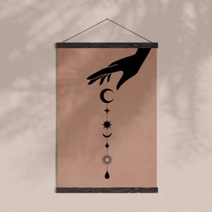 Celestial Hands Print, Sun Moon & Stars Art Print, Sacred Mystical ...