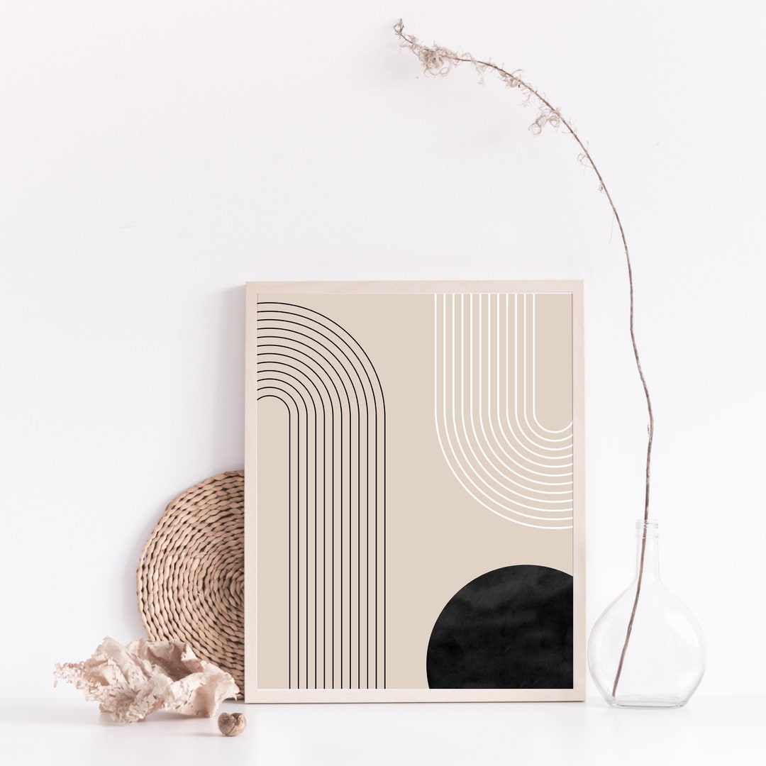 Geometric Rainbow Printable Art, Mid Century Modern Wall Art ...