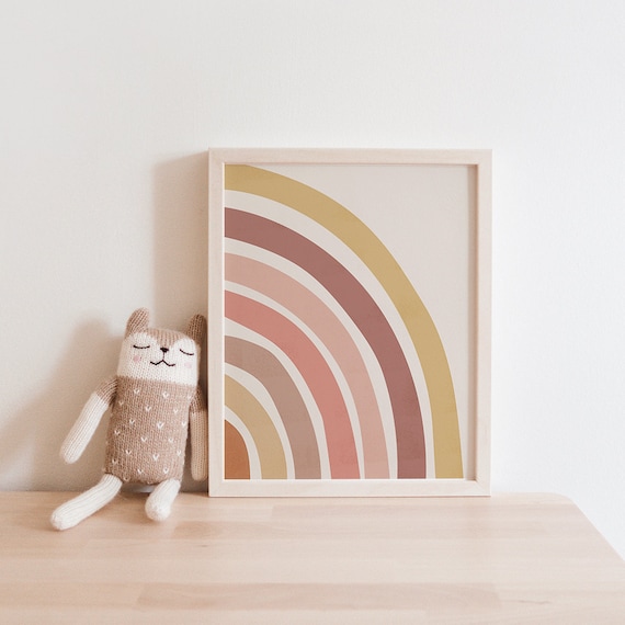 Boho Rainbow Print Retro Rainbow Vintage 70s Poster | Etsy