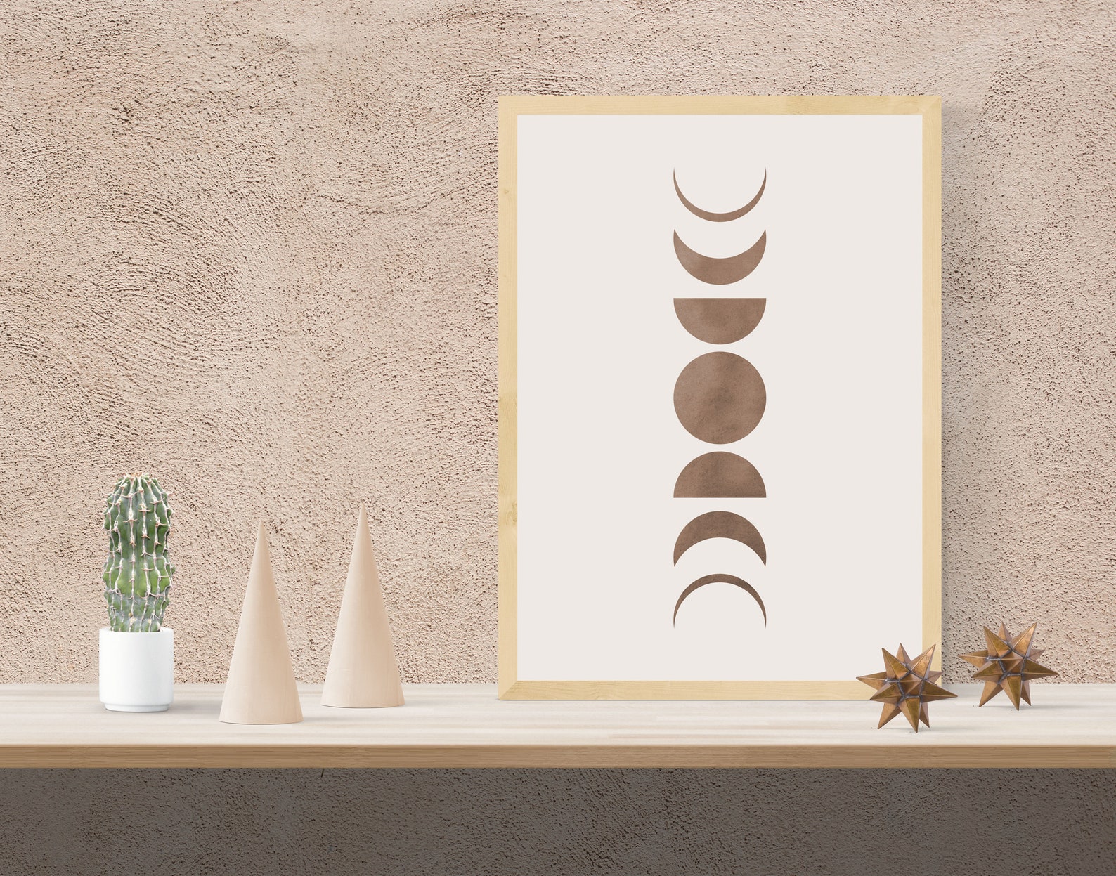 Moon Phases Art Print Boho Decor La Luna Mid Century Modern - Etsy