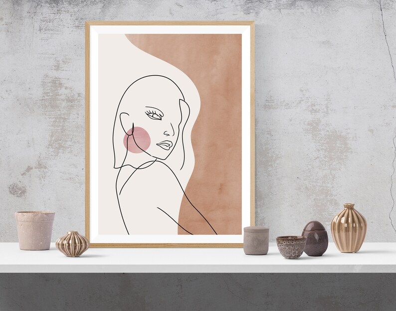 Woman Face Single Line Drawing Abstract Woman Line Art Print - Etsy