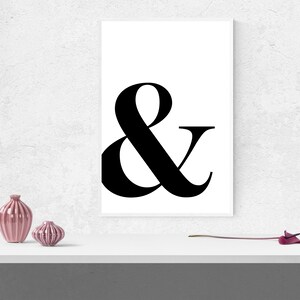 And Symbol Art Print, Ampersand Printable Art, & Black and White ...