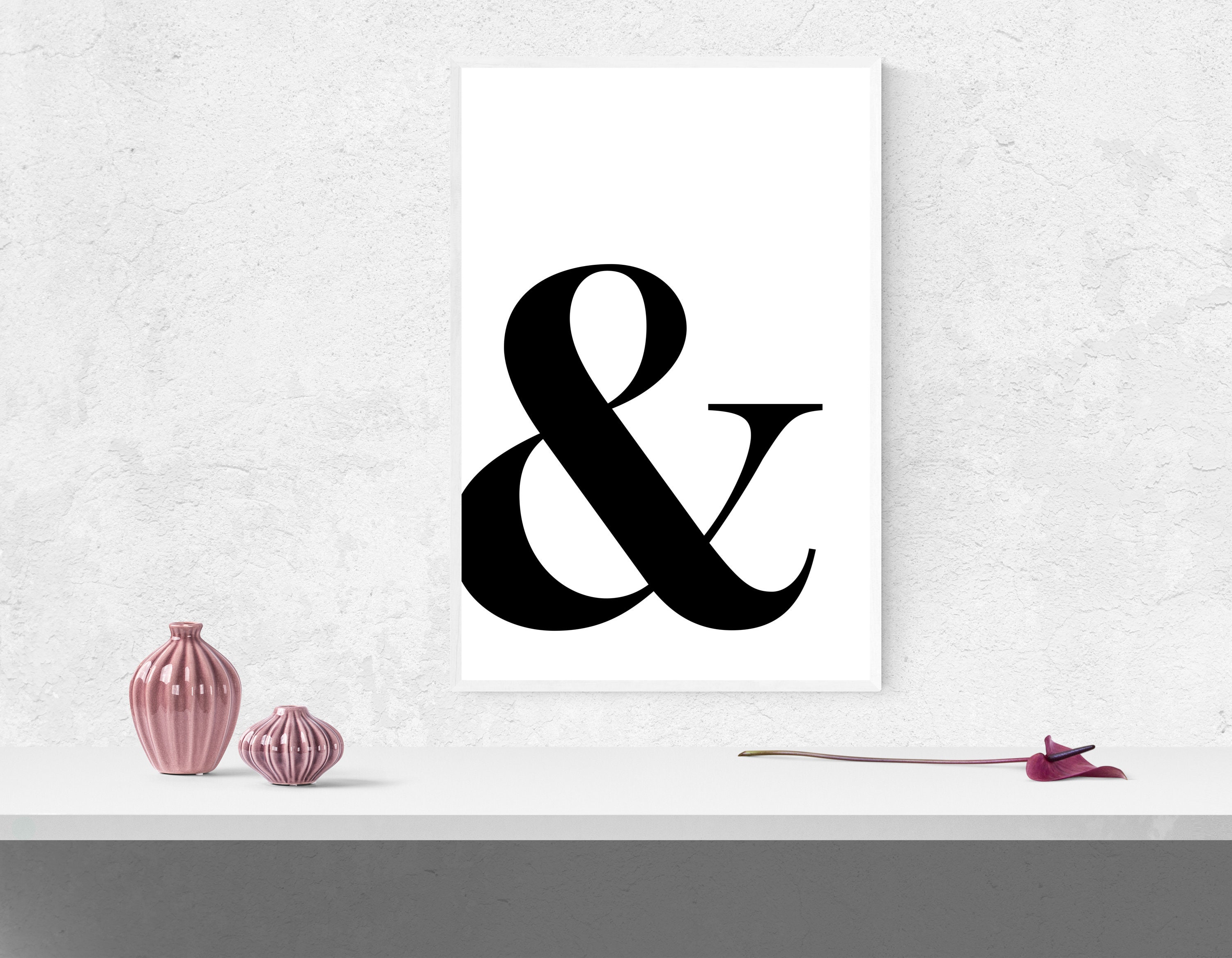 And Symbol Art Print Ampersand Printable Art & Black and | Etsy