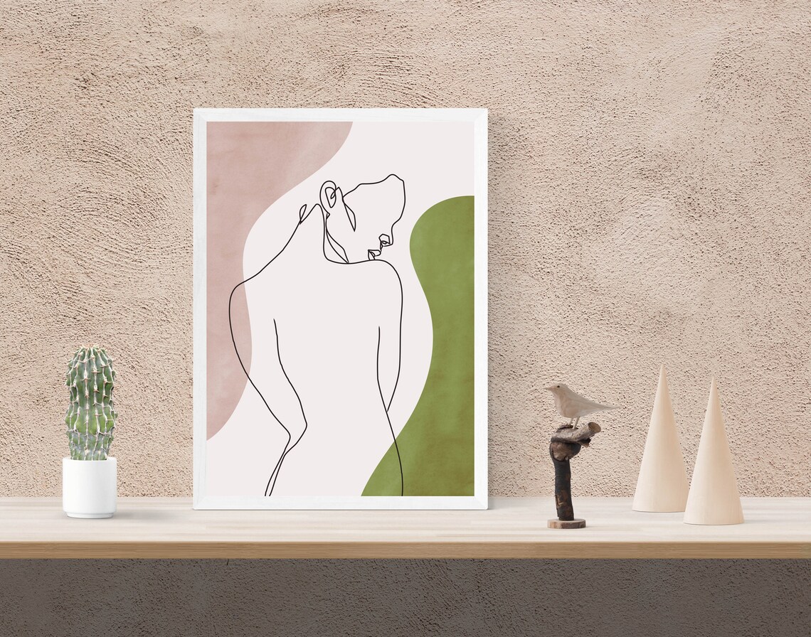 Abstract Body Line Art Print Woman Line Art Wall Decor Nude | Etsy