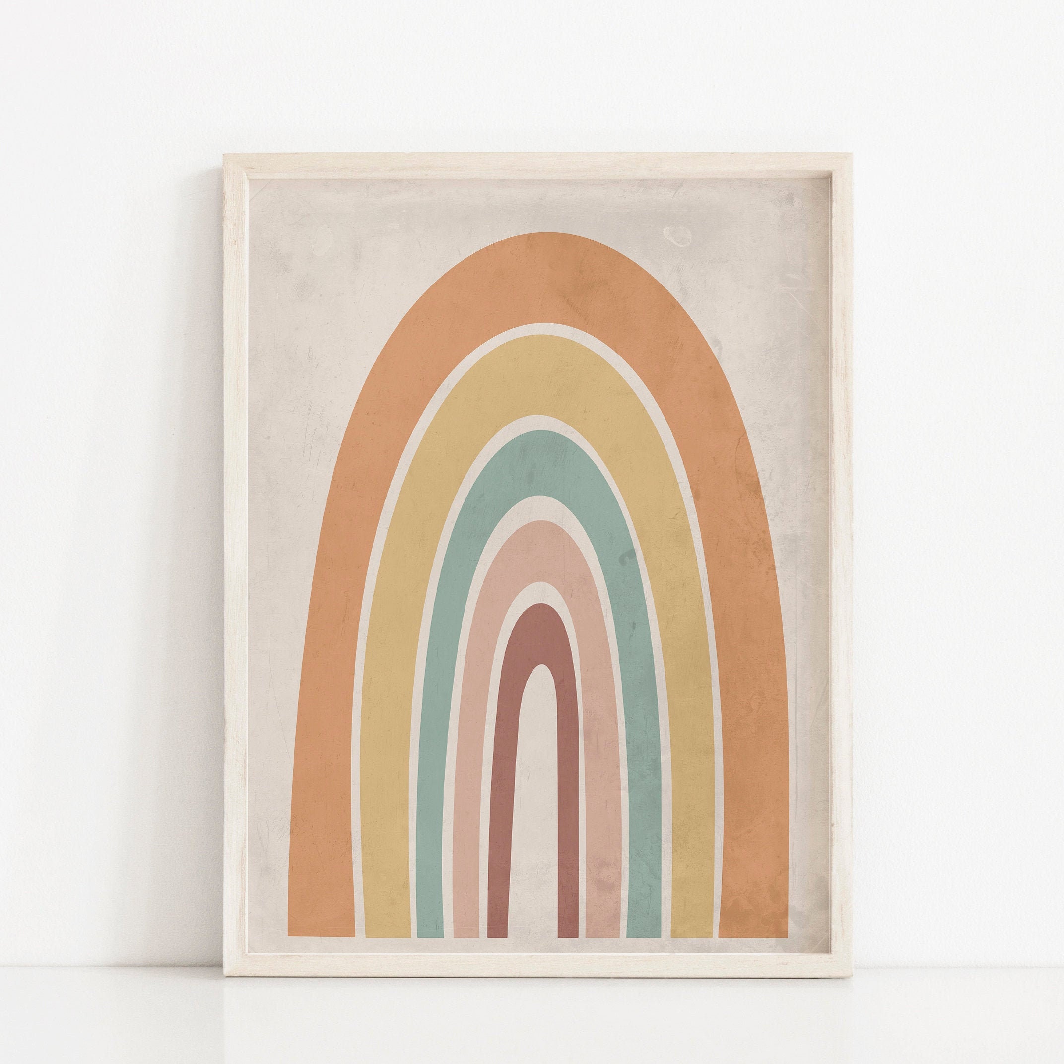 Retro Rainbow Printable Art Boho Rainbow Wall Decor Abstract | Etsy
