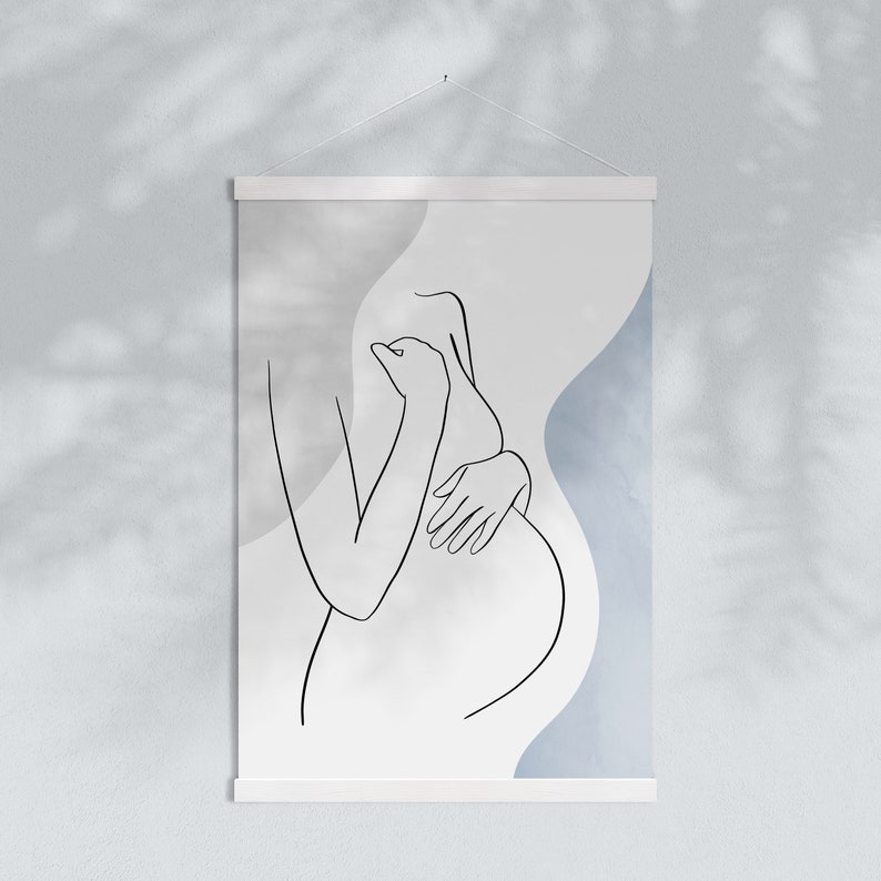 Pregnant Woman Art Gender Reveal Decoration Mother's Day - Etsy