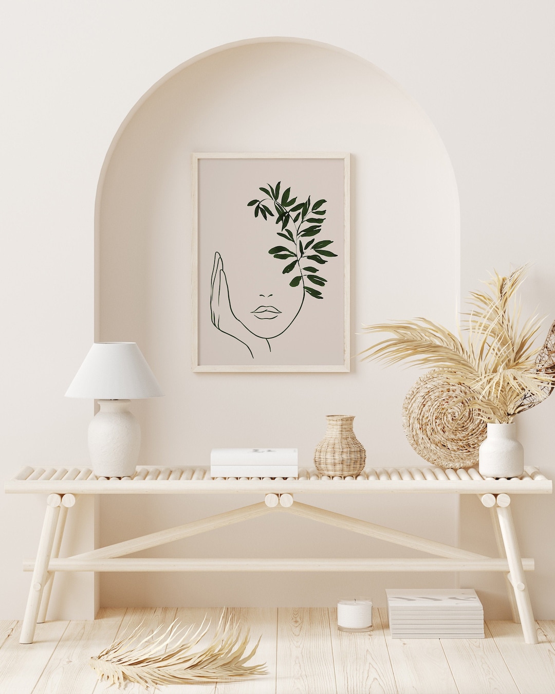 Abstract Line Face, Line Art Woman, Neutral Colors Wall Art, Minimal ...
