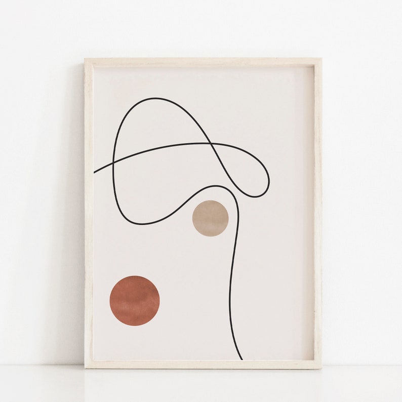 Line Art and Geometric Circle Minimalist Decor Mid Century - Etsy