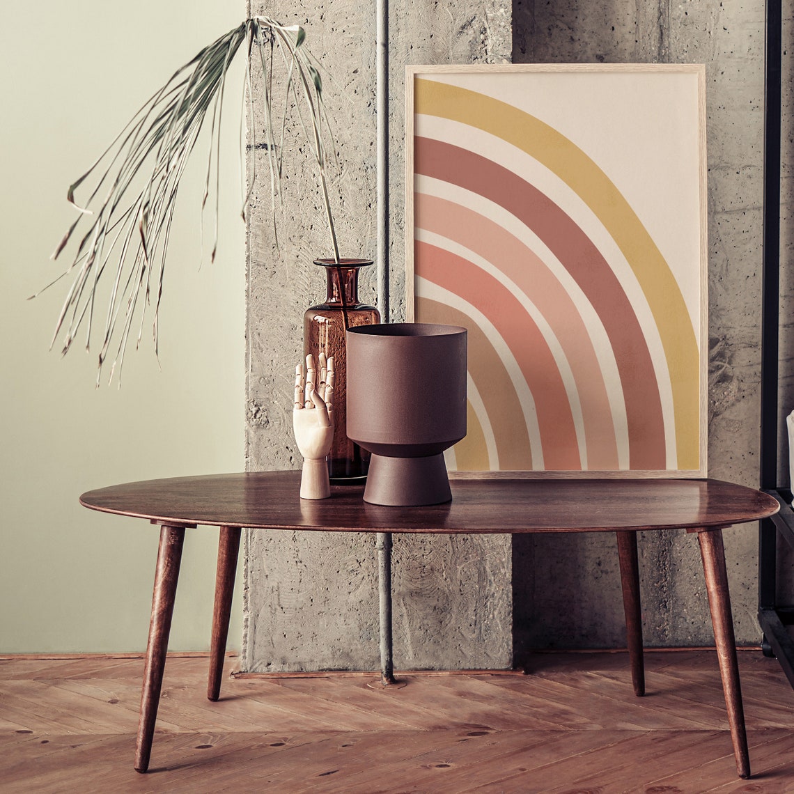 Boho Rainbow Print Retro Rainbow Vintage 70s Poster | Etsy