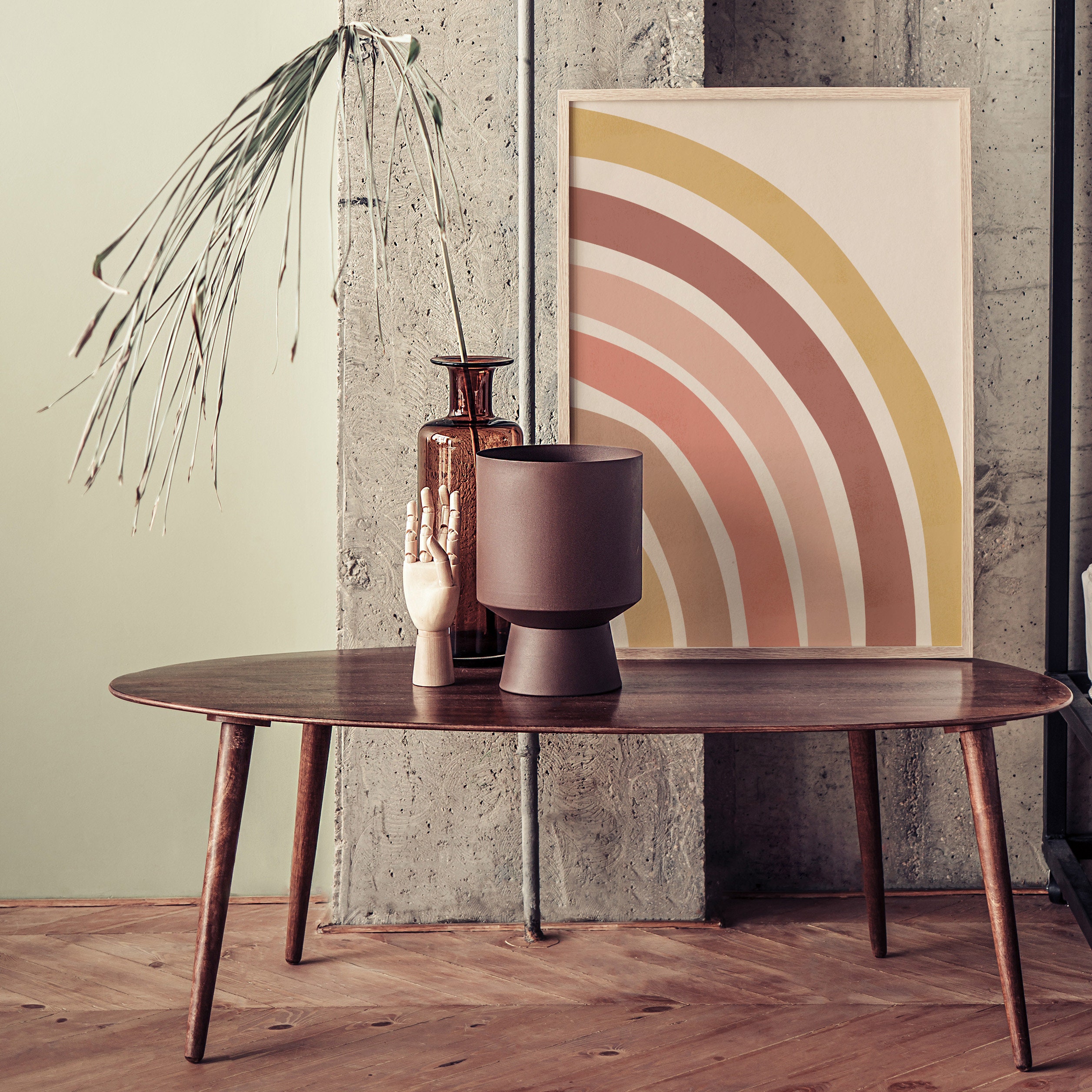 Boho Rainbow Print Retro Rainbow Vintage 70s Poster | Etsy