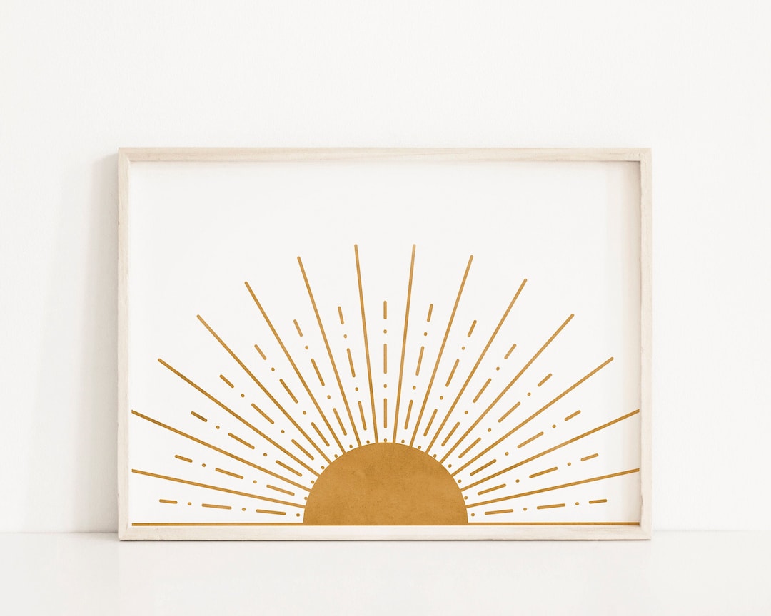 Mid Century Modern Sun Art Print: Boho Nursery Decor (digital Download ...