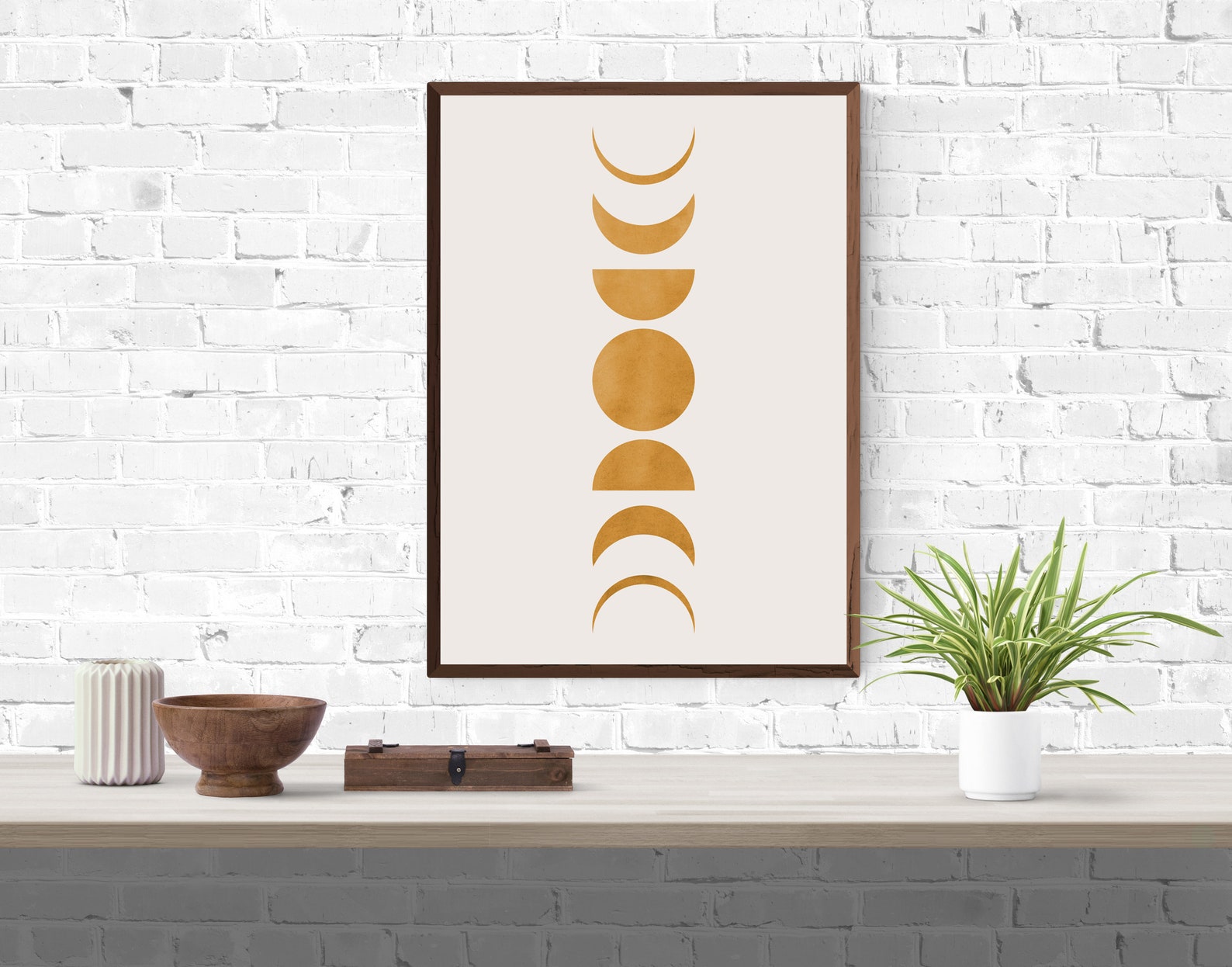 Moon Phases Art Print Boho Decor La Luna Mid Century Modern - Etsy