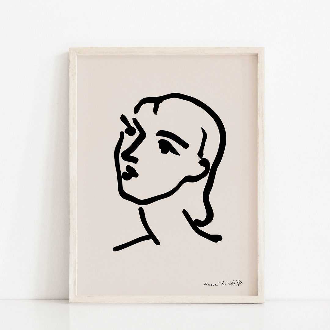 Matisse Line Art Woman Print, Henri Matisse Abstract Woman Poster, Mid ...