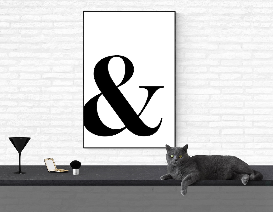 And Symbol Art Print Ampersand Printable Art & Black and | Etsy
