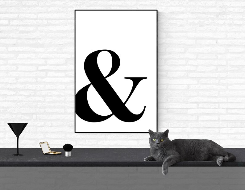 And Symbol Art Print Ampersand Printable Art & Black and - Etsy