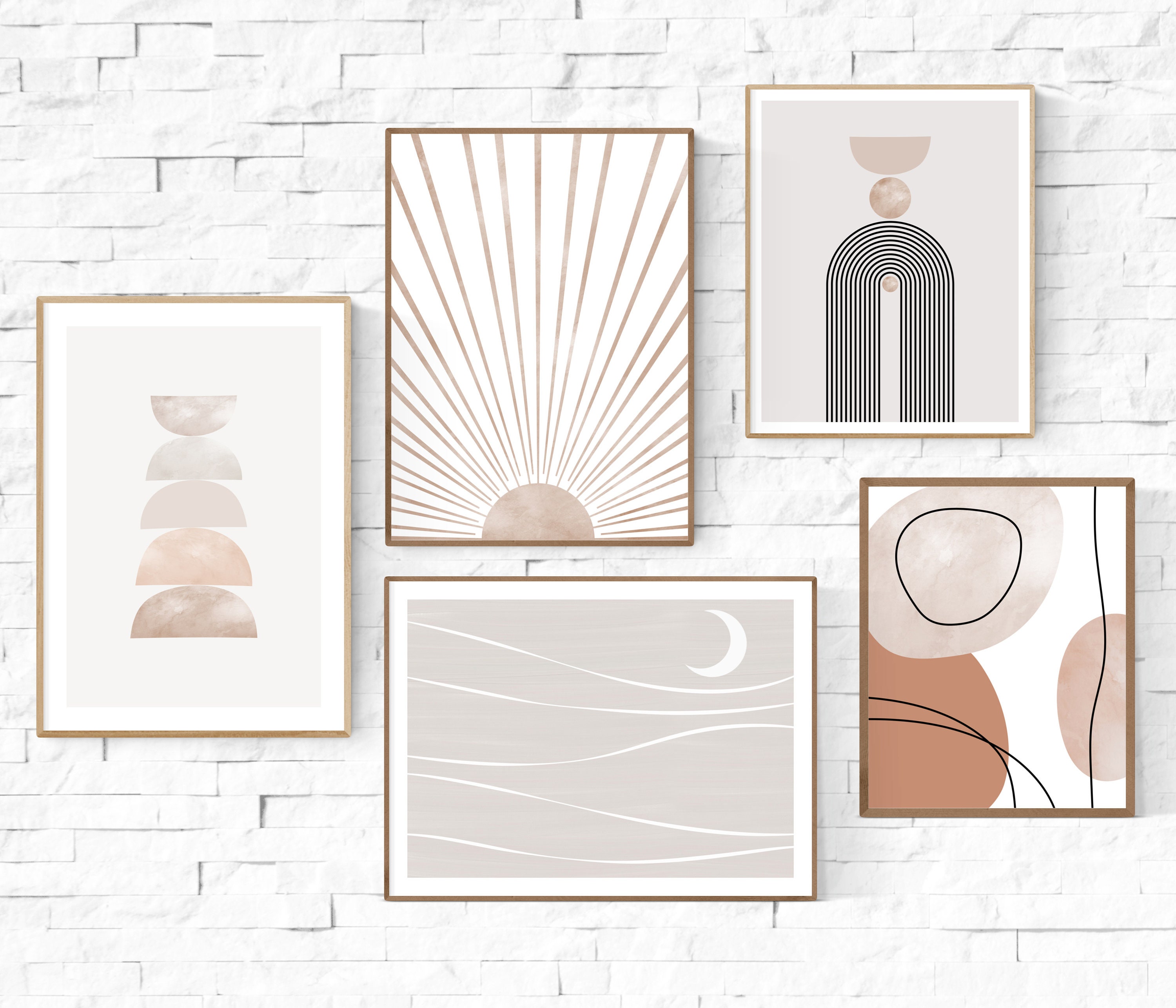 Gallery Wall Printable Art Set of Five Mid Century Modern Art | Etsy