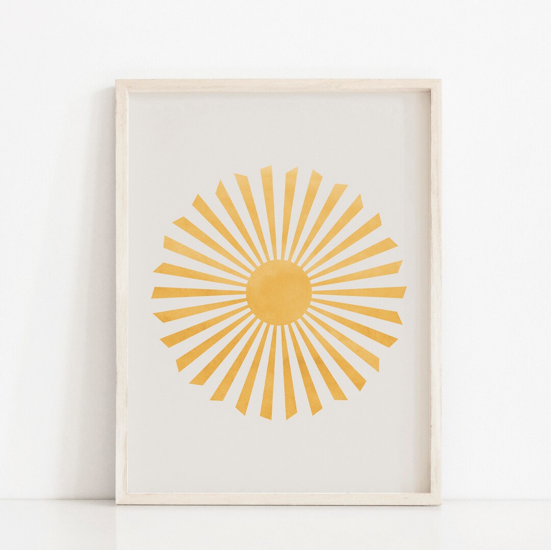 Abstract Sun Art Print Nursery Decor Mid Century Modern - Etsy