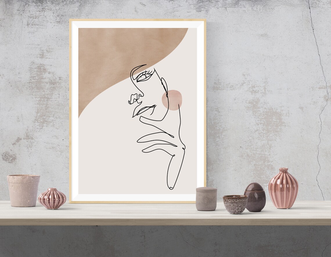 Abstract Face Line Art Print Woman Face Single Line Drawing | Etsy