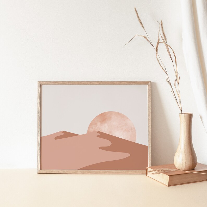 Abstract Sunset Desert Dunes Art Print Boho Decor Mid Century - Etsy