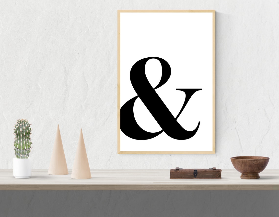 And Symbol Art Print Ampersand Printable Art & Black and | Etsy
