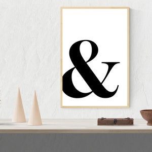 And Symbol Art Print, Ampersand Printable Art, & Black and White ...