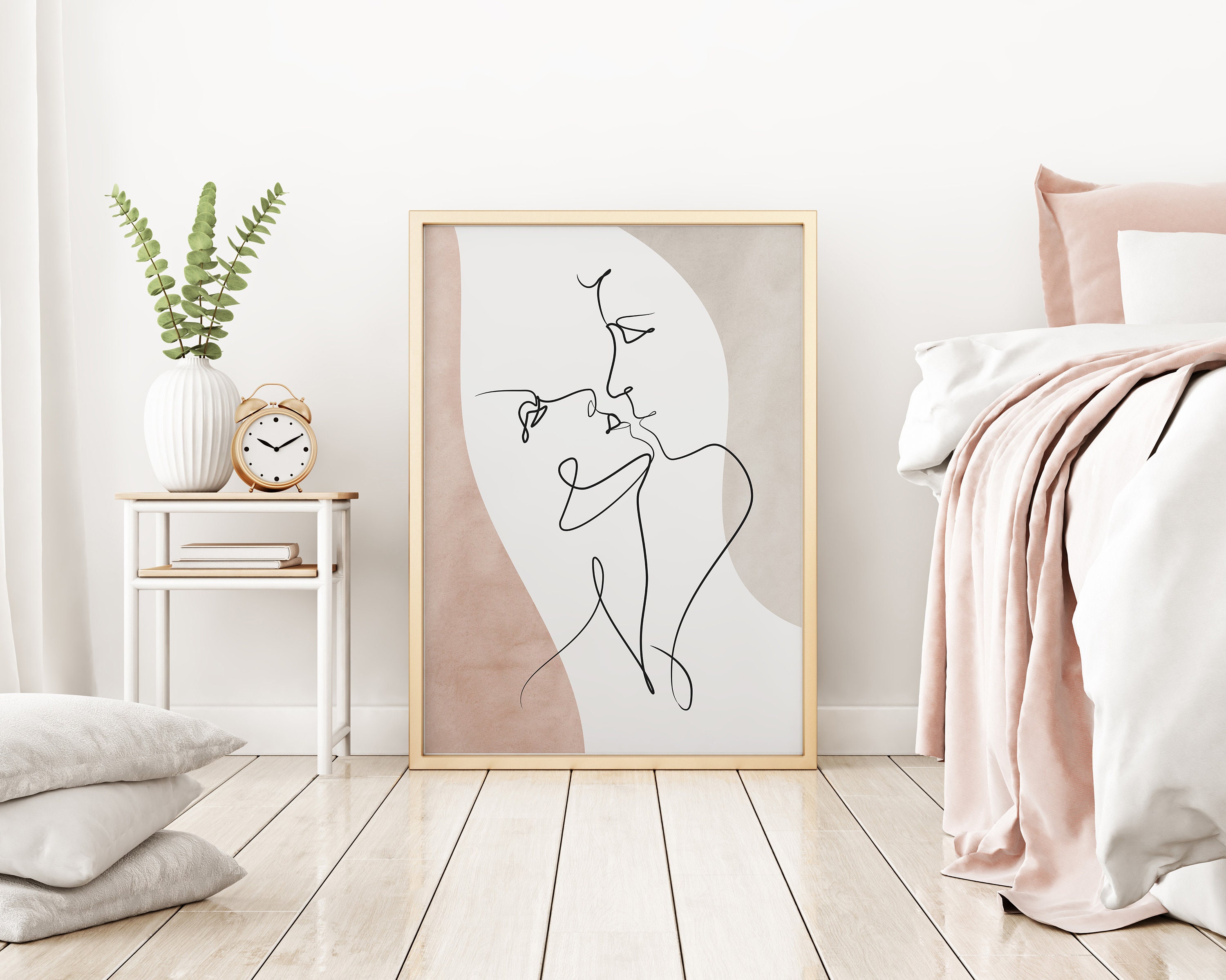Couple Single Line Art Abstract One Line Art Kiss Minimalist - Etsy ...