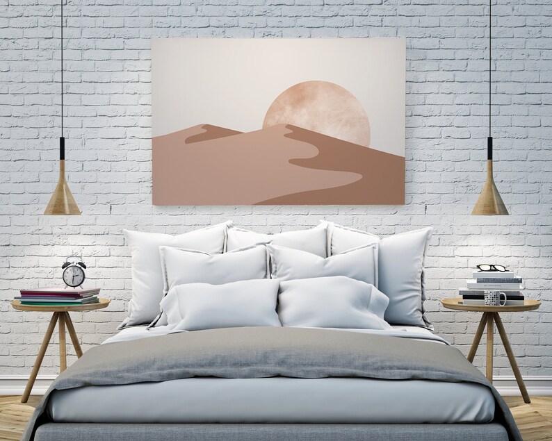 Abstract Sunset Desert Dunes Art Print Boho Decor Mid Century - Etsy